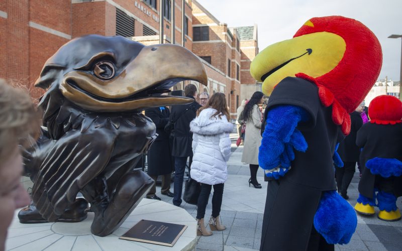 KU Union ‘hatches’ six new Jayhawk statues in outdoor plaza | News ...